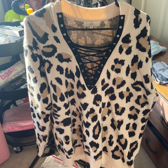 Sweaters | Leopard Print Oversized Sweater | Poshmark